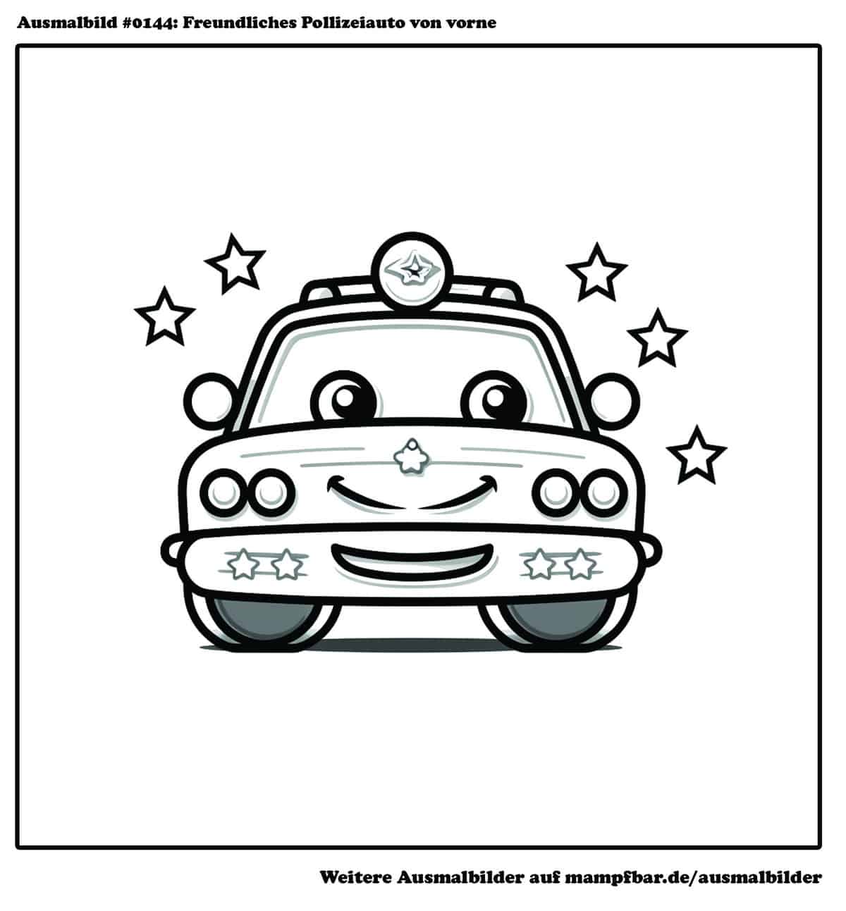 8 schöne Polizeiauto-Ausmalbilder zum Ausdrucken | mampfbar