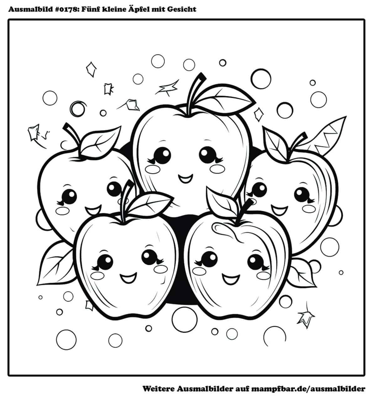 10 schöne Apfel-Ausmalbilder zum Ausdrucken | mampfbar