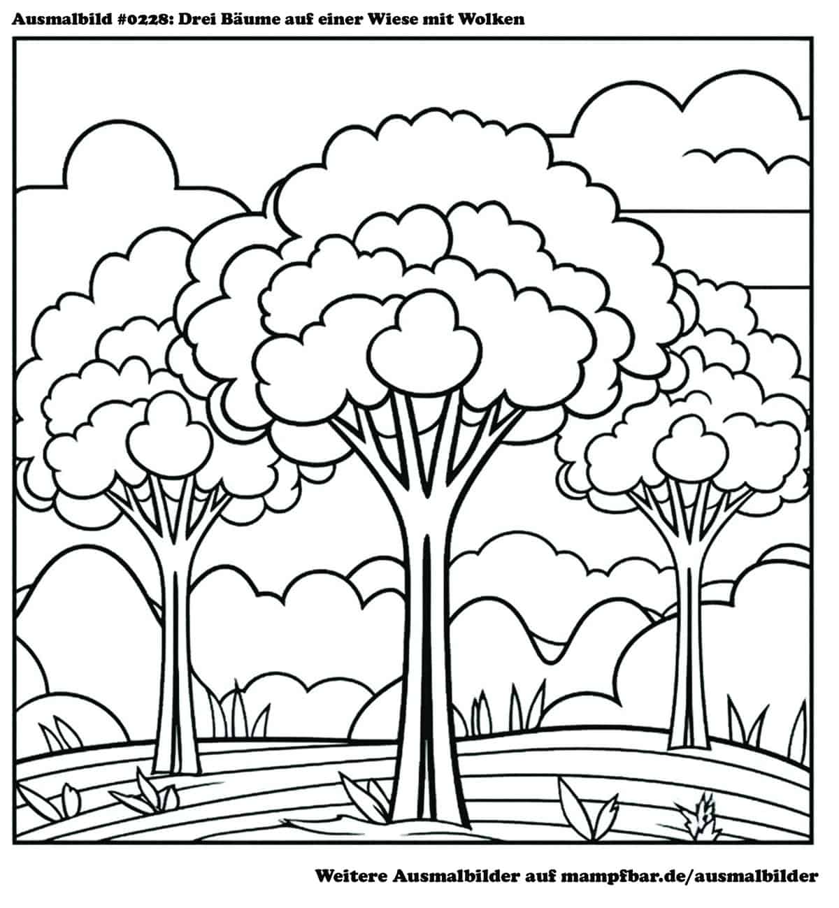 10 schöne Baum-Ausmalbilder zum Ausdrucken | mampfbar