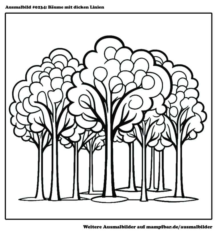 10 schöne Baum-Ausmalbilder zum Ausdrucken | mampfbar