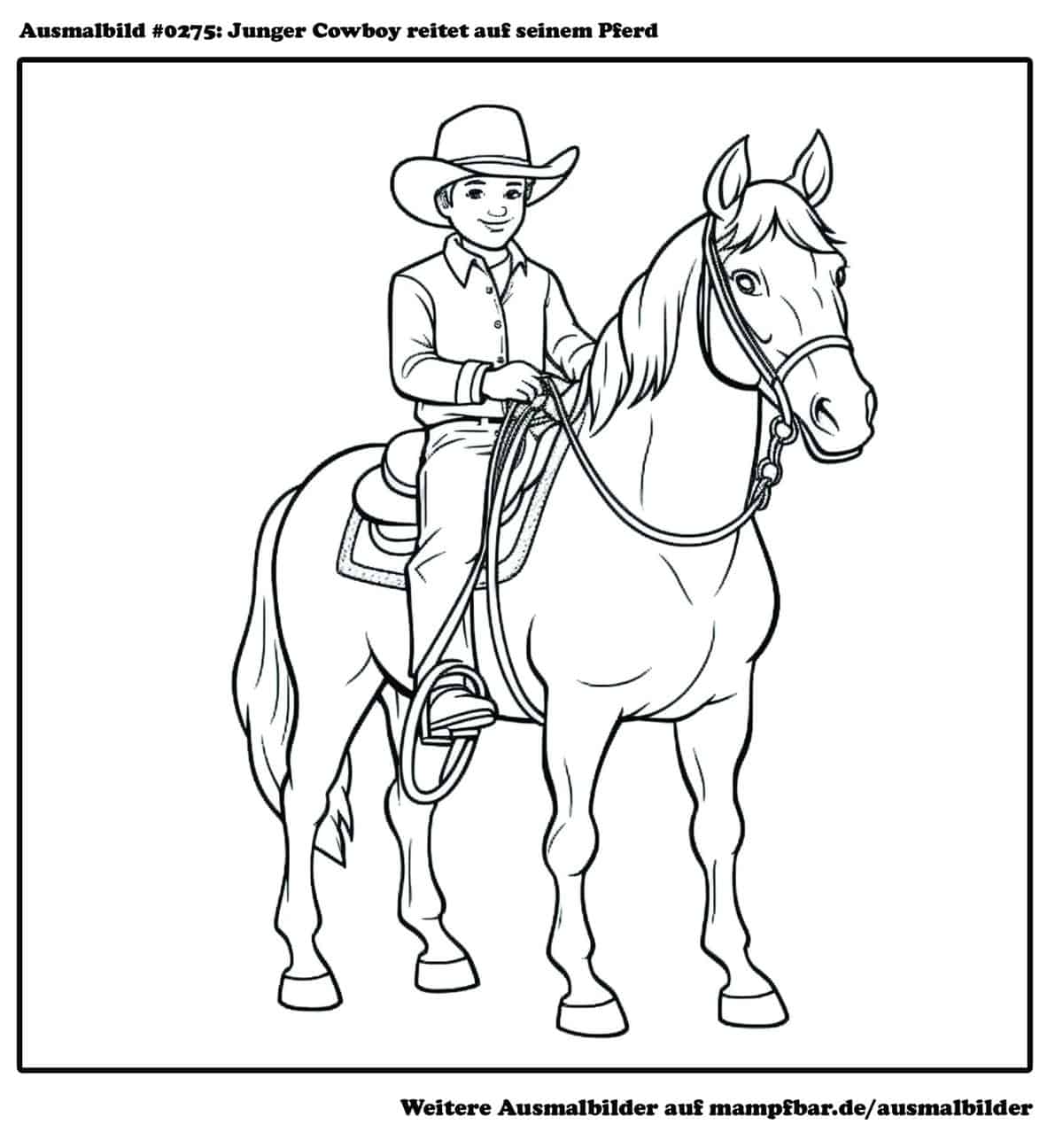 9 schöne Cowboy-Ausmalbilder zum Ausdrucken | mampfbar