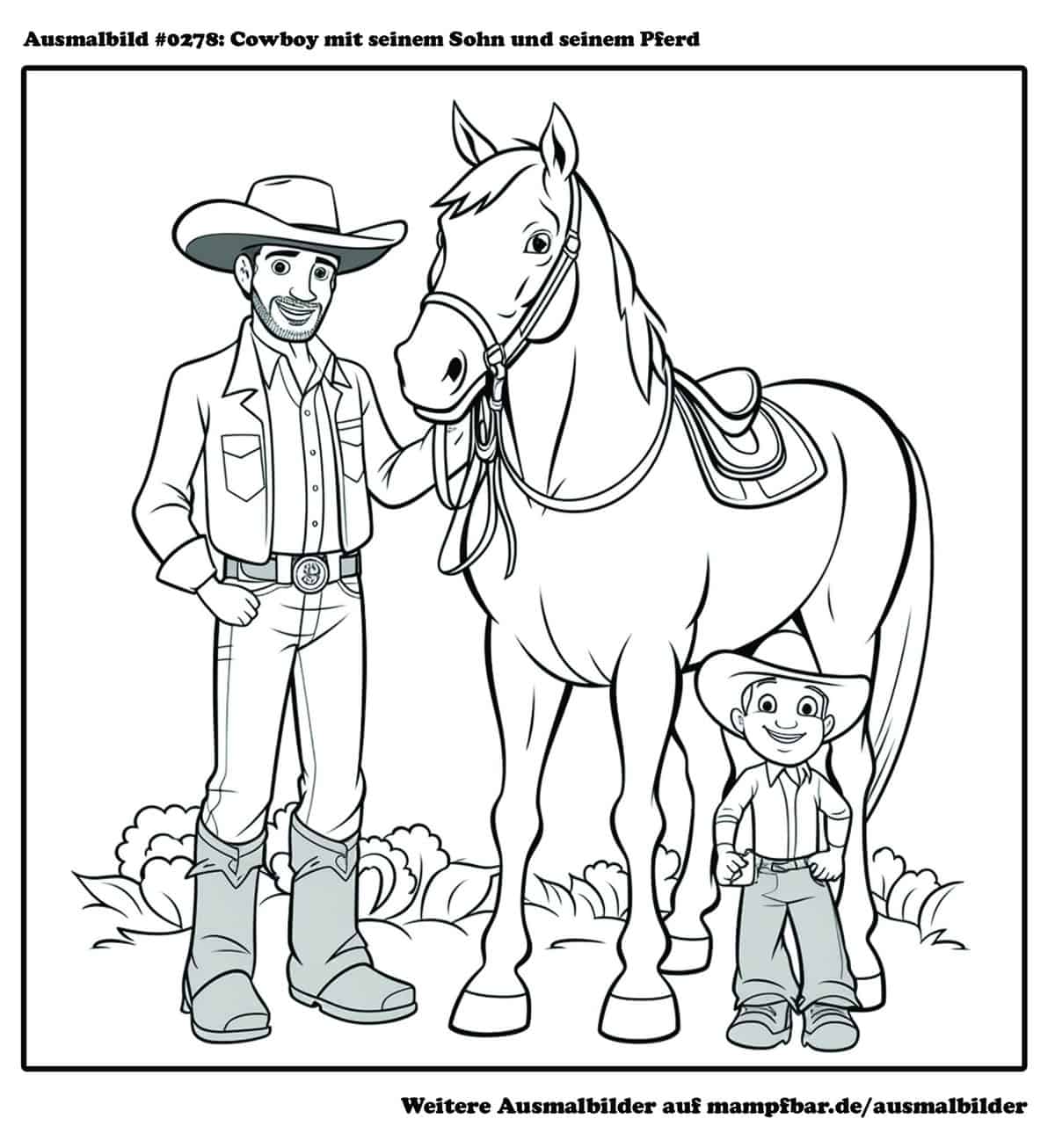 9 schöne Cowboy-Ausmalbilder zum Ausdrucken | mampfbar