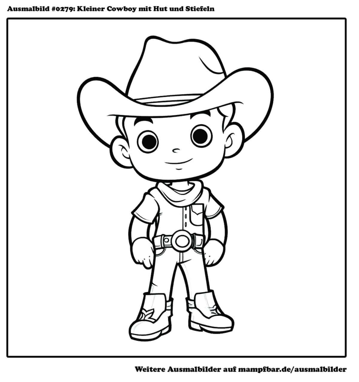 9 schöne Cowboy-Ausmalbilder zum Ausdrucken | mampfbar