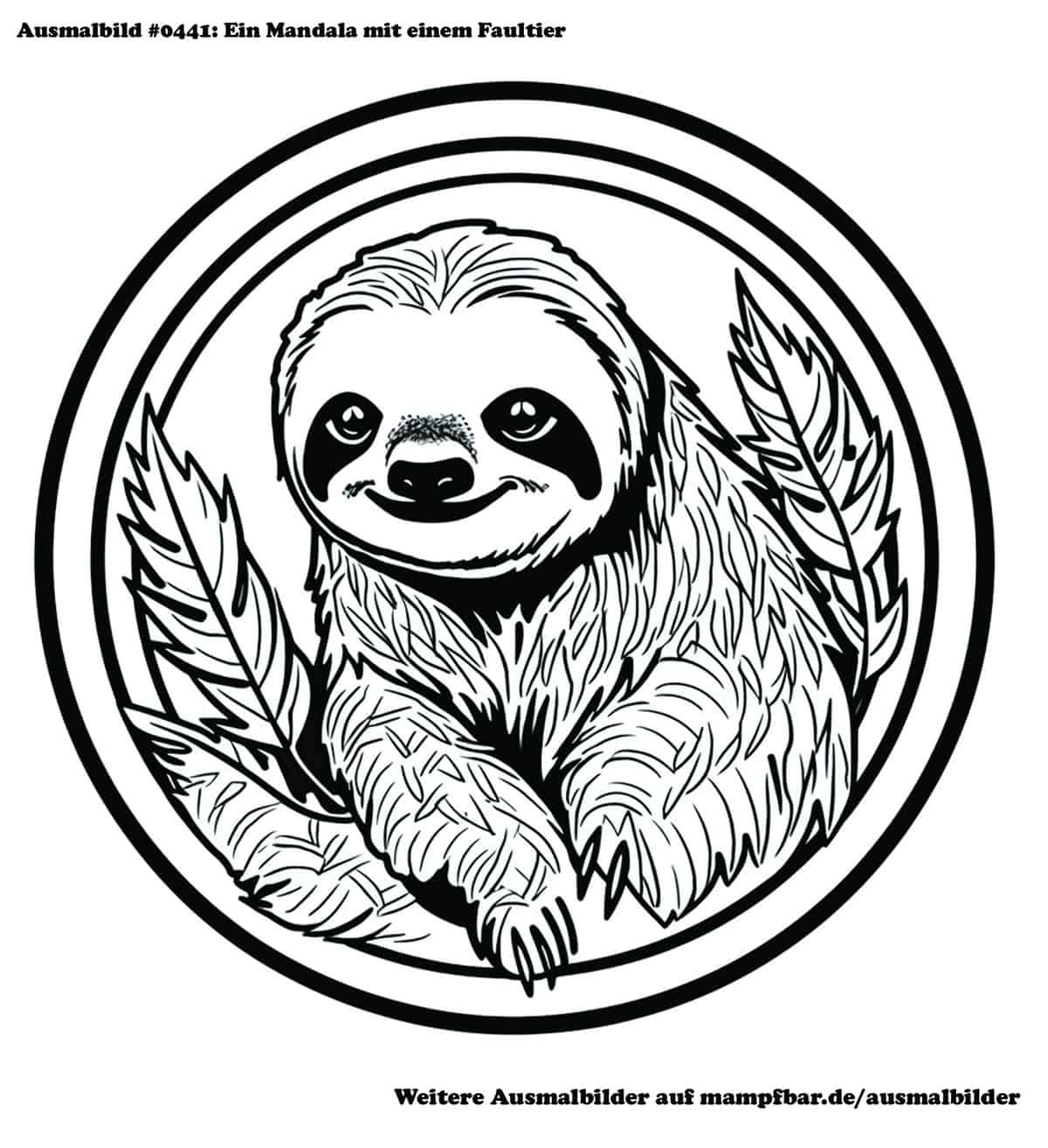 Ausmalbilder Faultier