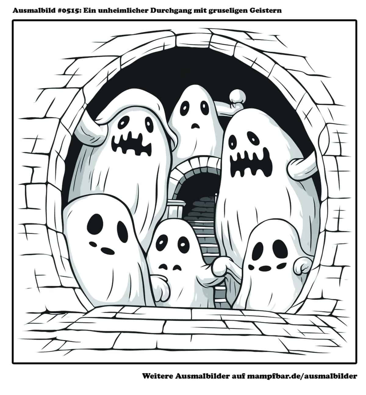 8 gruselige Geister- & Gespenster-Ausmalbilder zum Ausdrucken | mampfbar