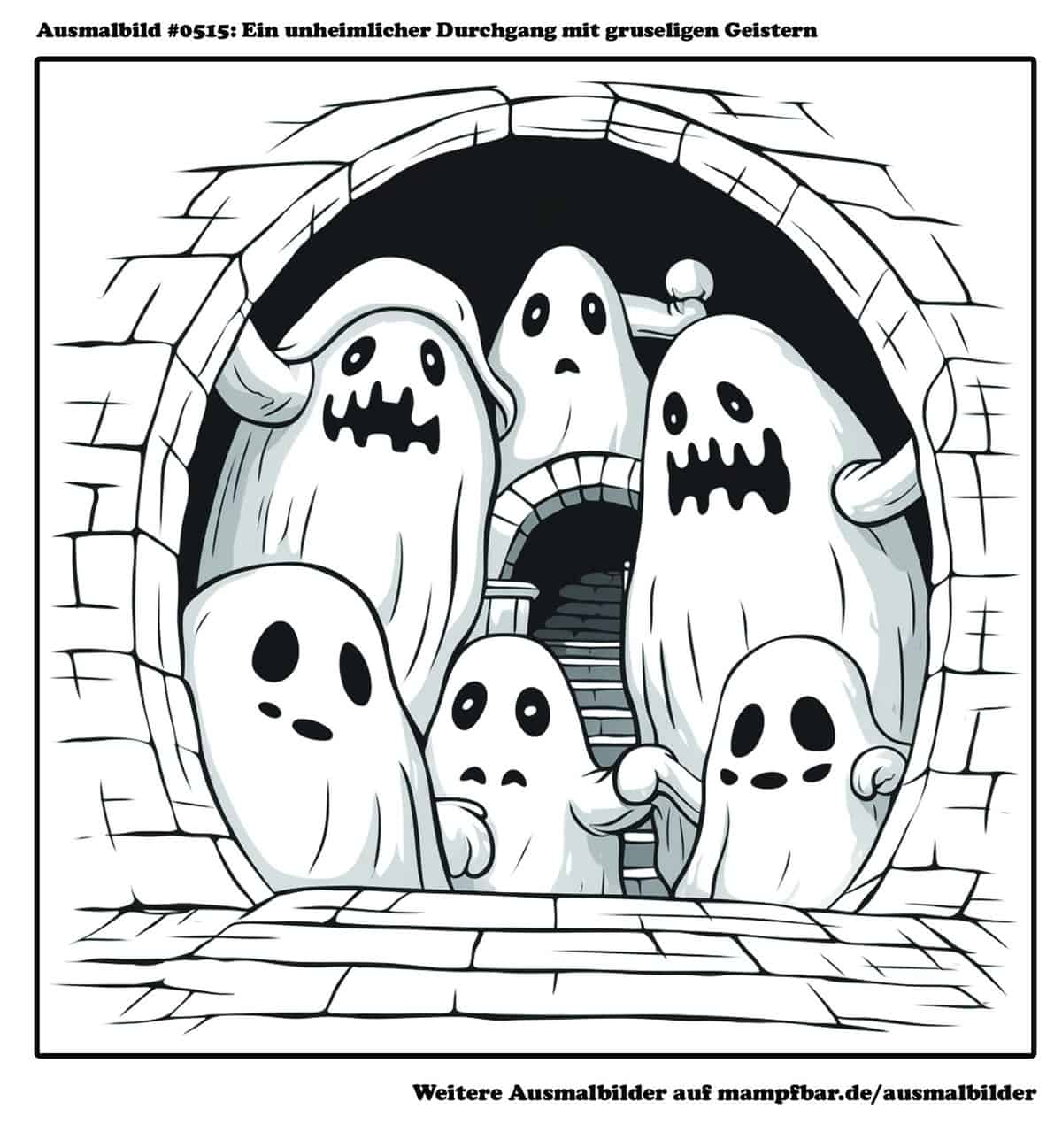 8 gruselige Geister- & Gespenster-Ausmalbilder zum Ausdrucken | mampfbar