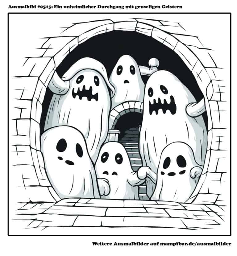 8 gruselige Geister- & Gespenster-Ausmalbilder zum Ausdrucken | mampfbar