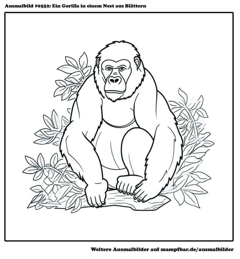 7 schöne Gorilla-Ausmalbilder zum Ausdrucken | mampfbar