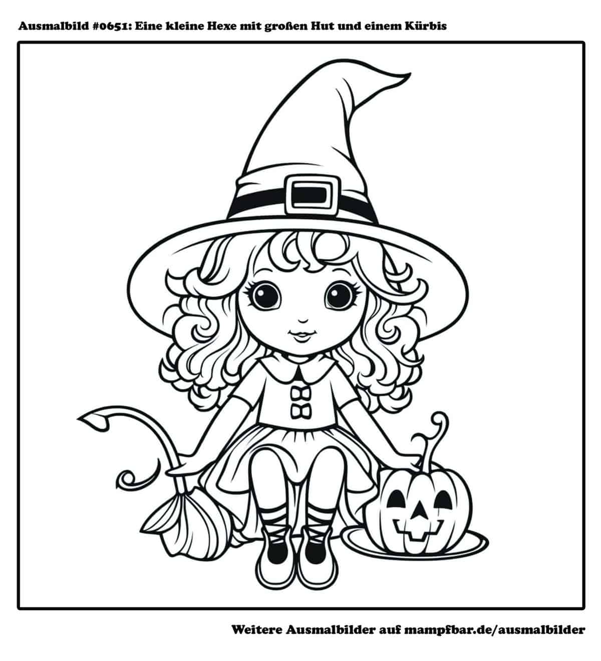 10 süße Hexen-Ausmalbilder zum Ausdrucken | mampfbar