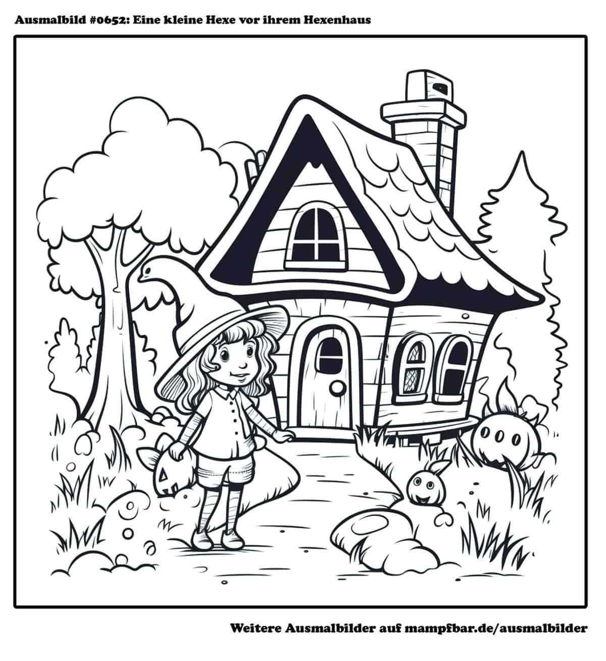 10 süße Hexen-Ausmalbilder zum Ausdrucken | mampfbar