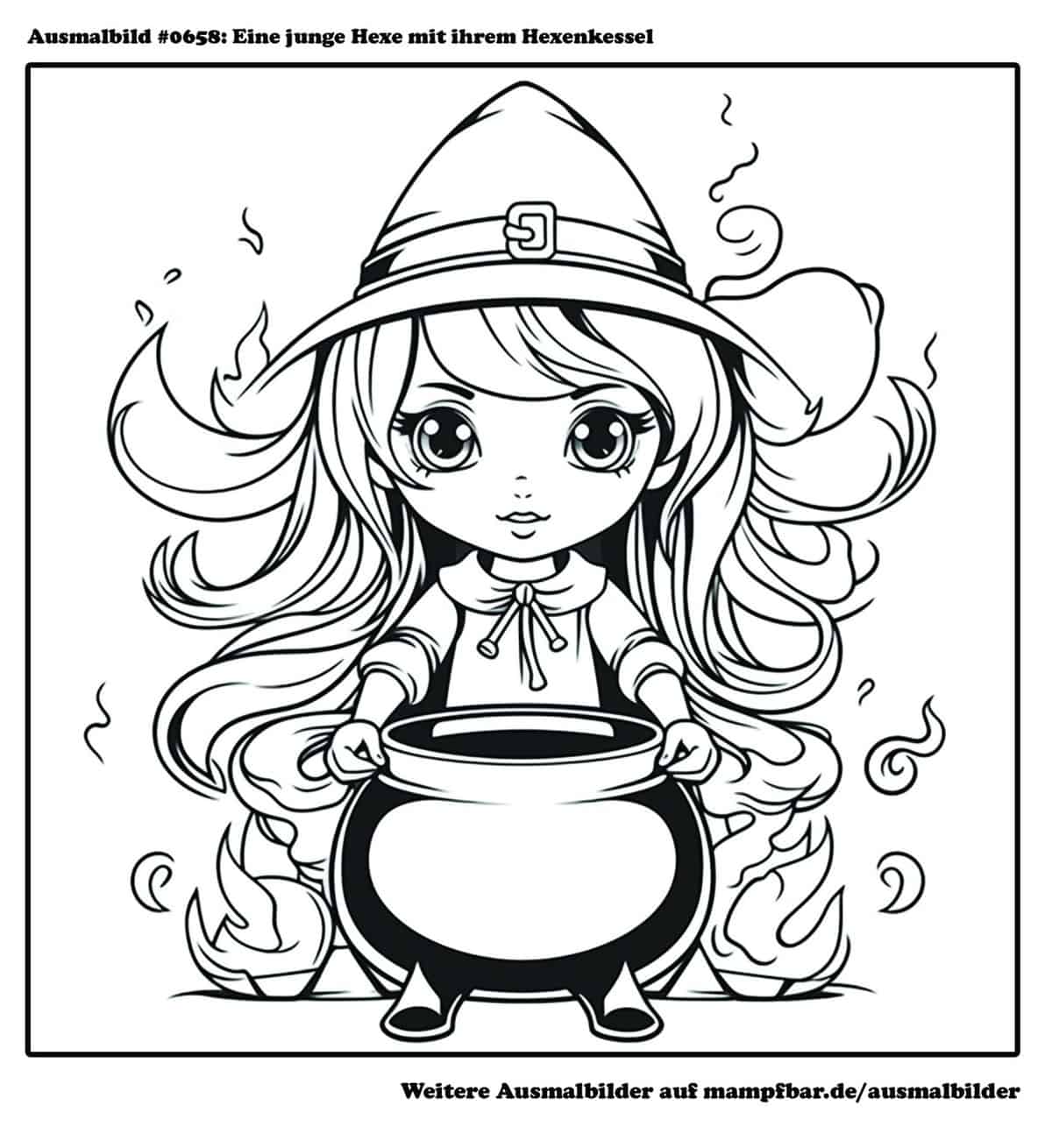 10 süße Hexen-Ausmalbilder zum Ausdrucken | mampfbar