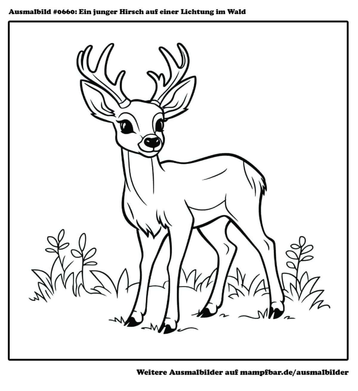 13 schöne Hirsch-Ausmalbilder zum Ausdrucken | mampfbar