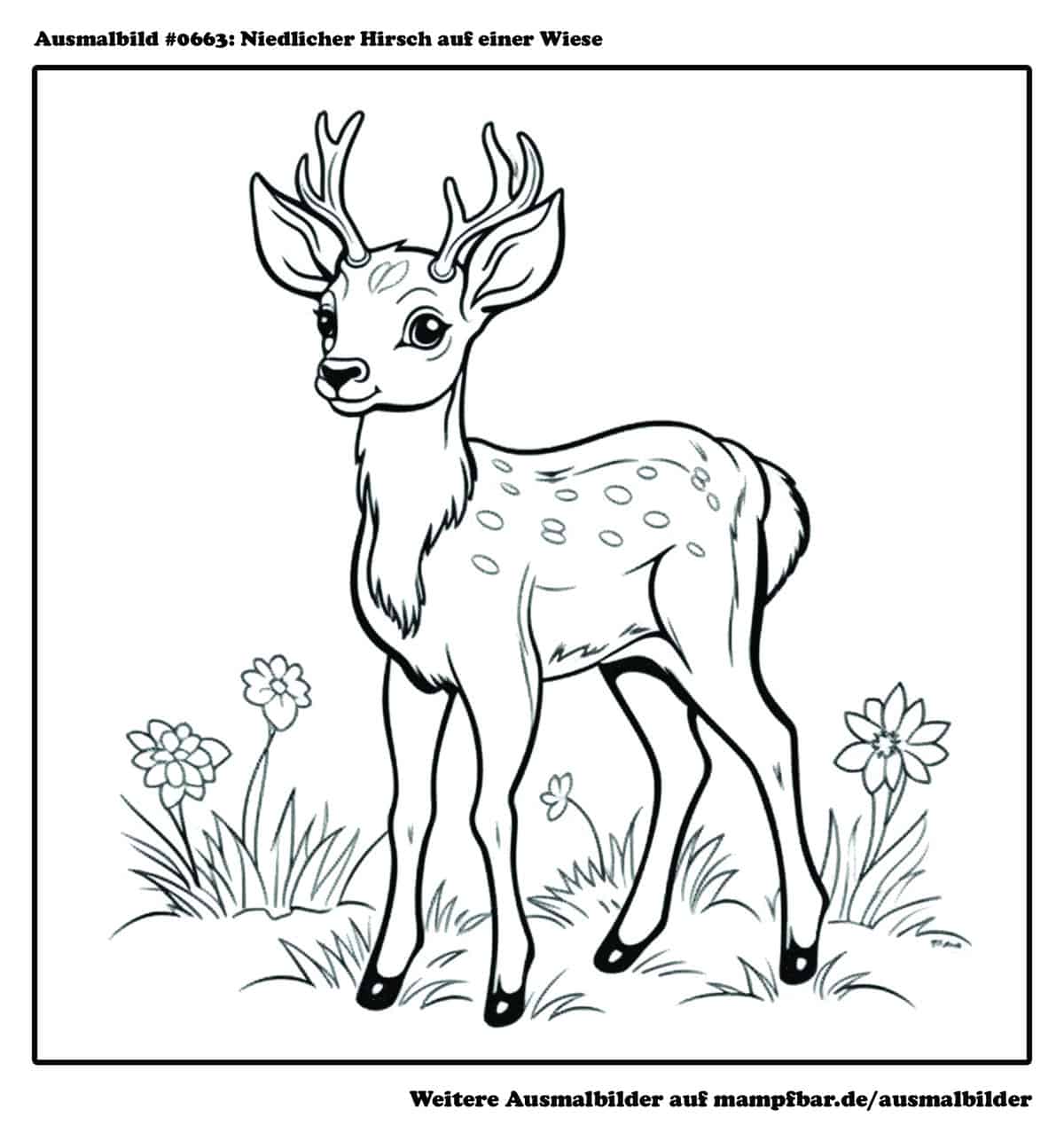 13 schöne Hirsch-Ausmalbilder zum Ausdrucken | mampfbar