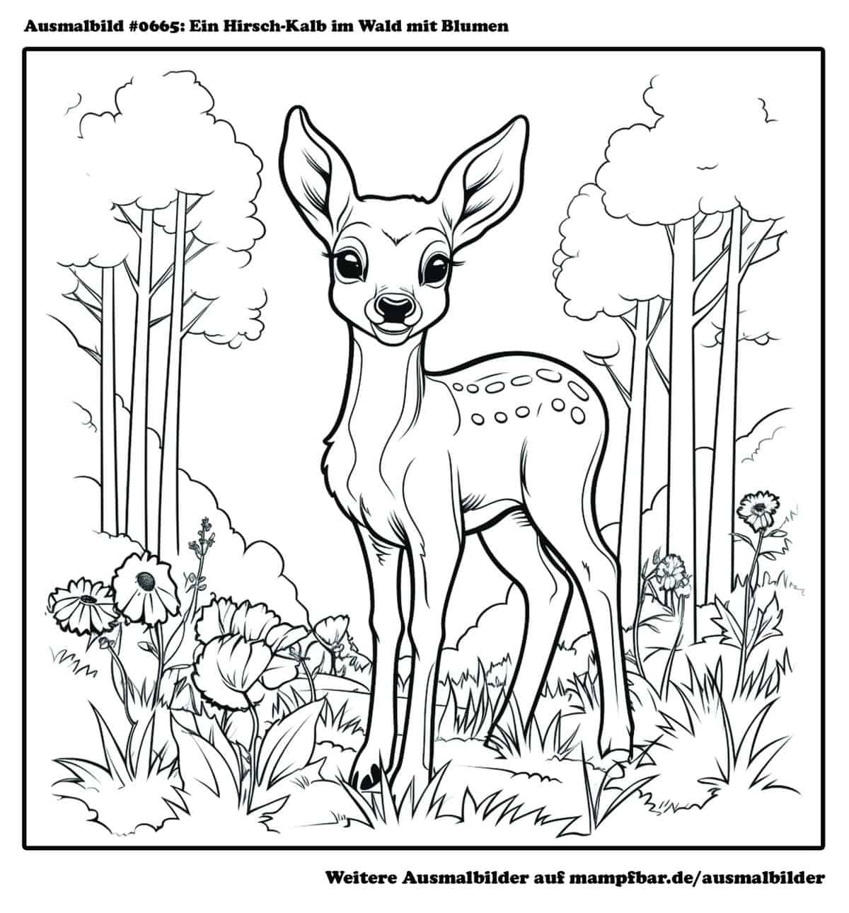 13 schöne Hirsch-Ausmalbilder zum Ausdrucken | mampfbar