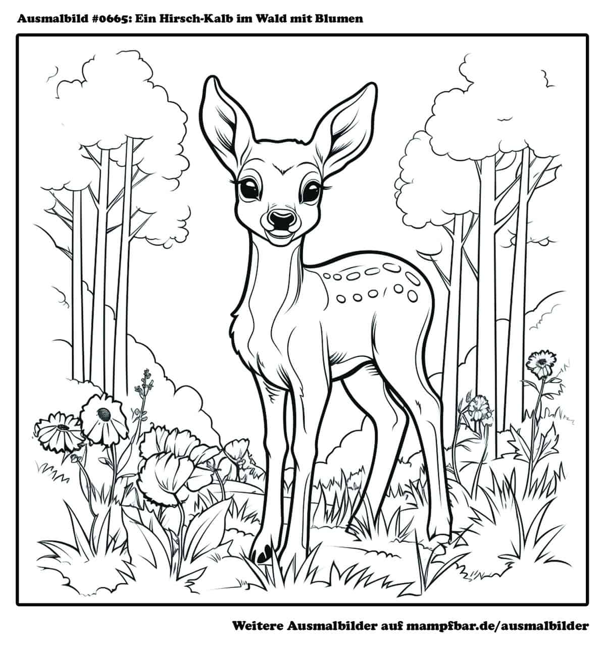13 schöne Hirsch-Ausmalbilder zum Ausdrucken | mampfbar