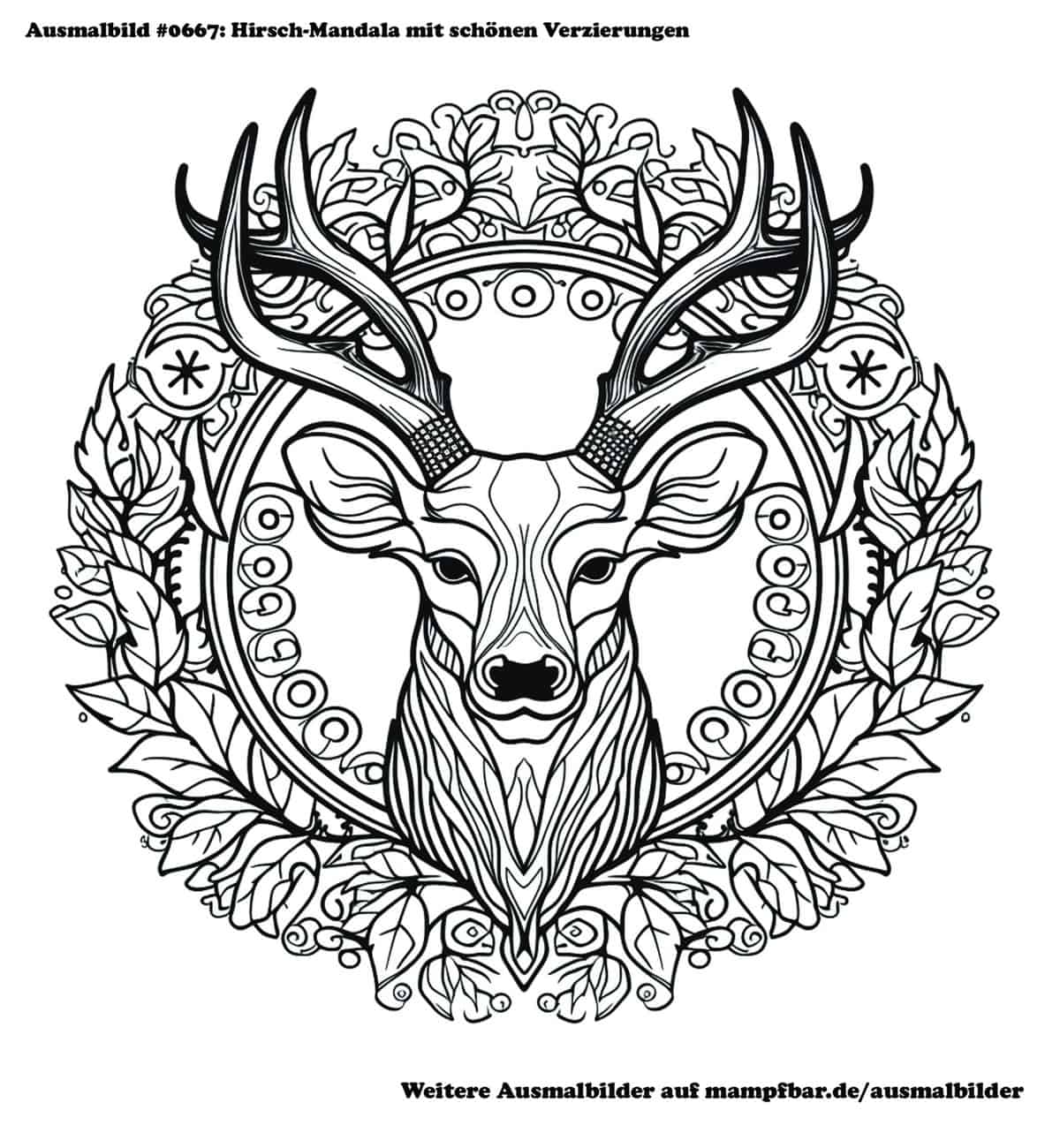 13 schöne Hirsch-Ausmalbilder zum Ausdrucken | mampfbar