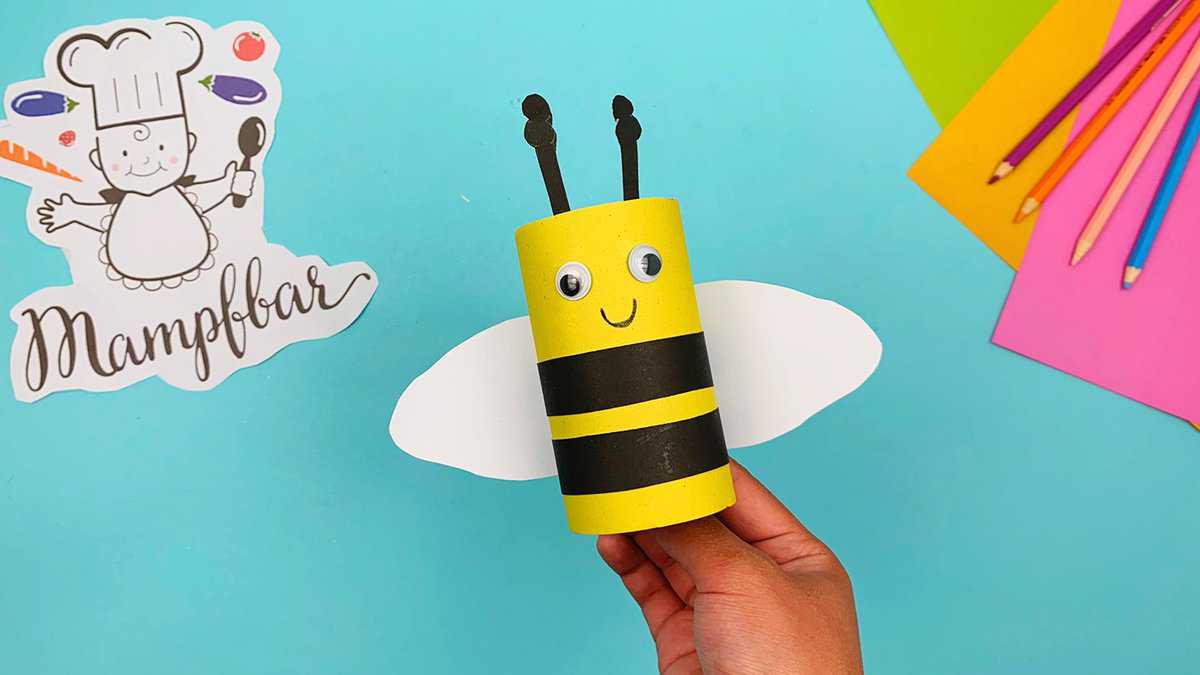 Biene aus Klopapierrolle basteln (mit Vorlage für Kinder) | mampfbar